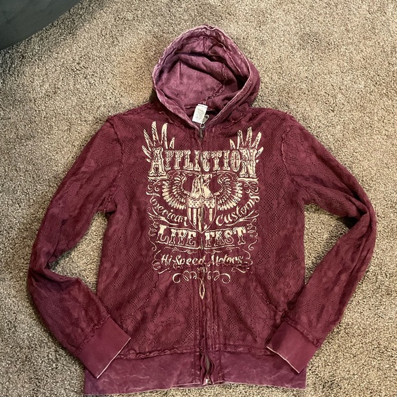 Affliction | Jackets & Coats | Vintage Affliction Reversible Hooded ...